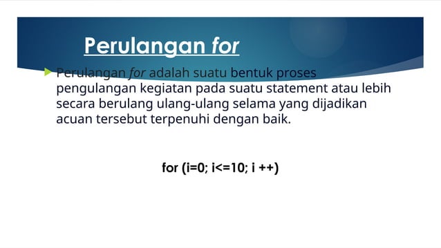 Pembelajaran Perulangan for while do while.pptx