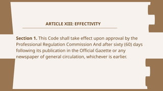 Module 3: Code of ethics for professional teachers | PPTX