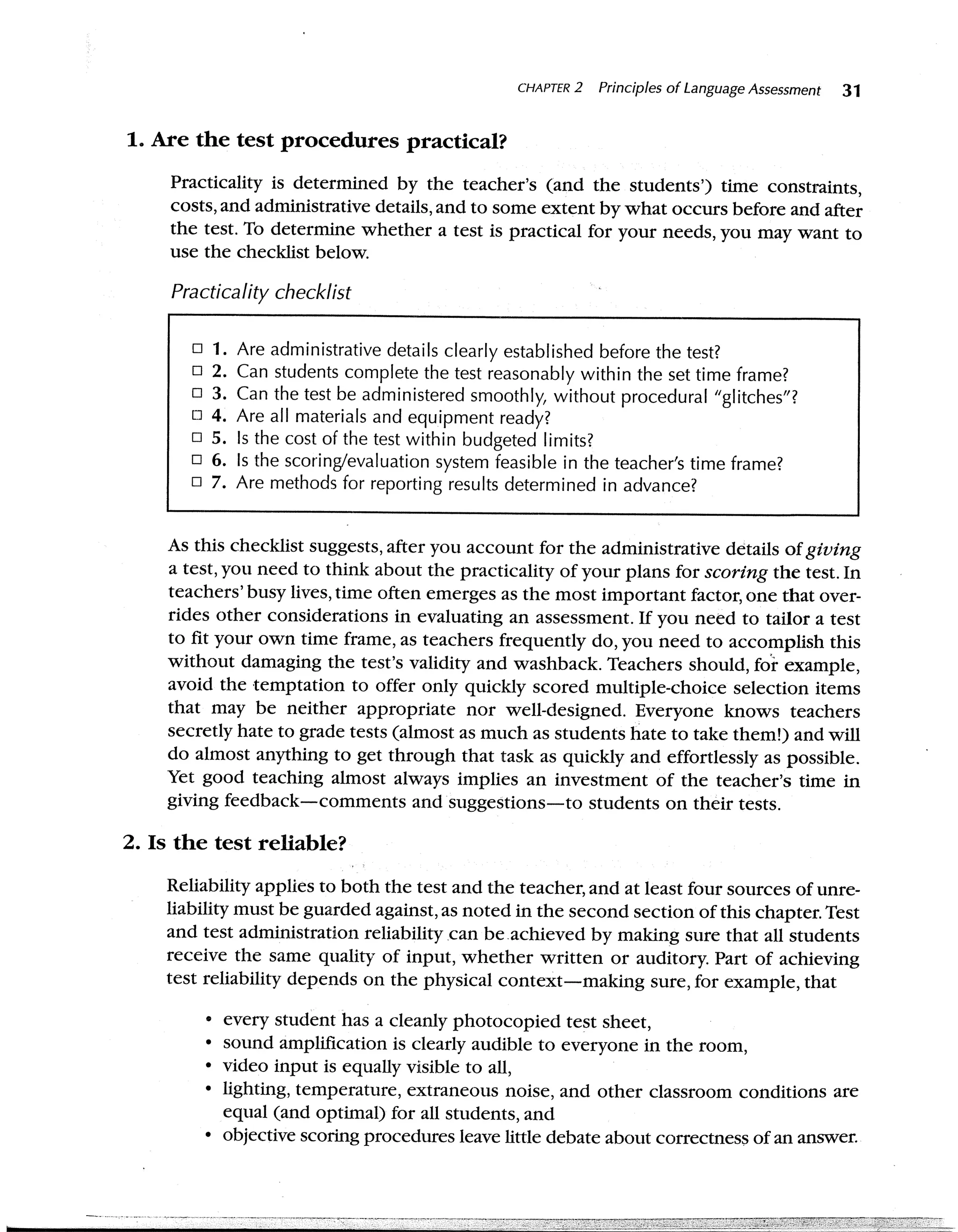 Principles of Language Assessment | PDF