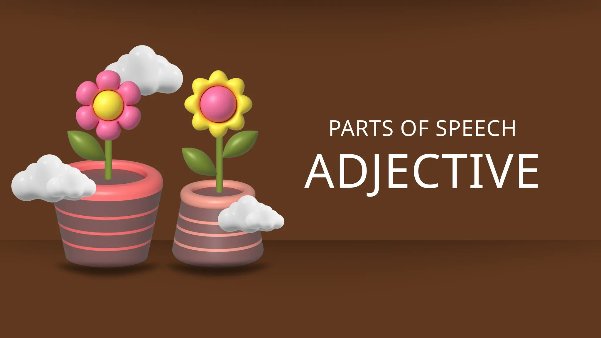 Brown 3D Gradient English Parts of Speech Adjective Educational ...