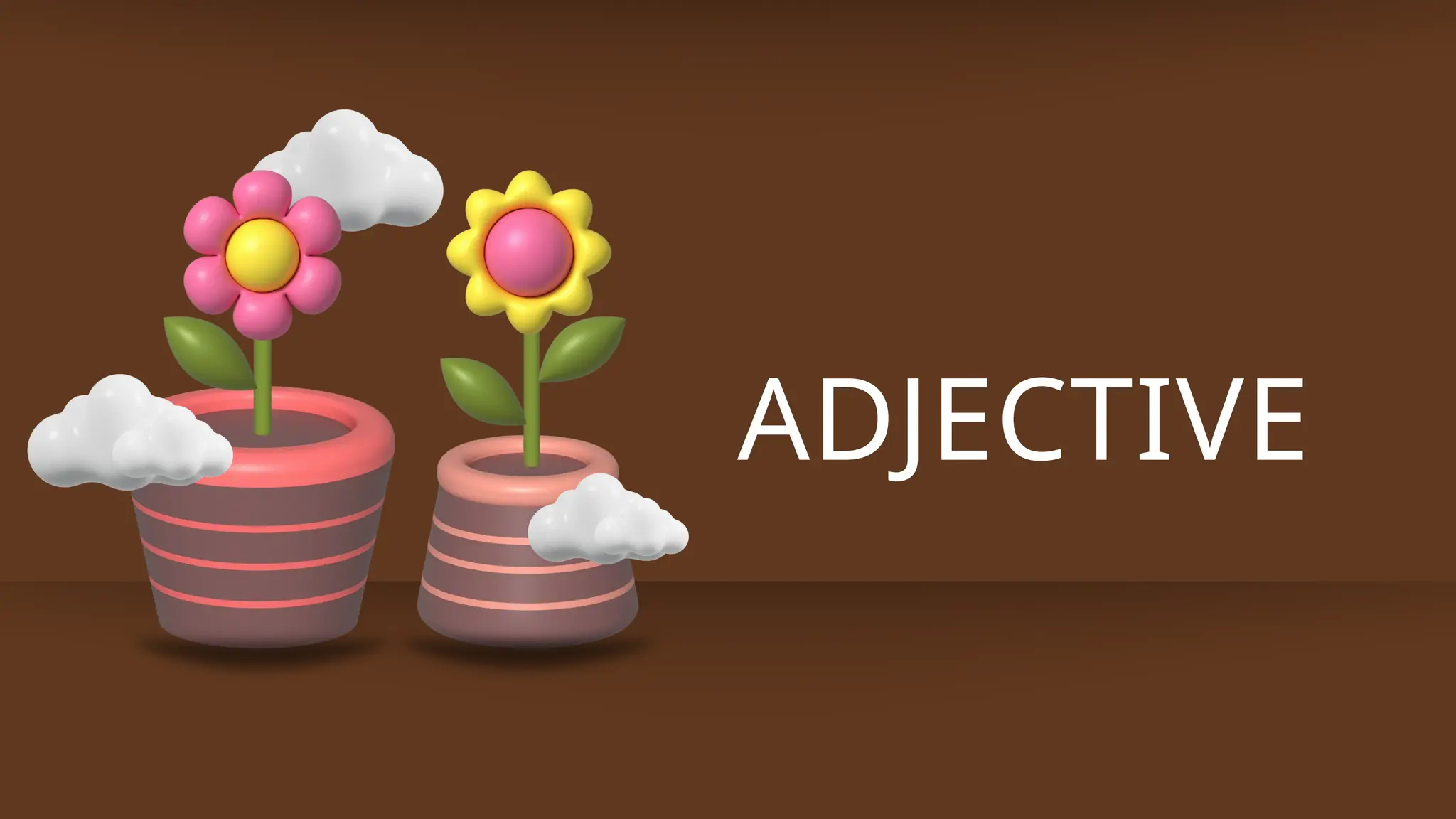 Brown 3D Gradient English Parts of Speech Adjective Educational ...