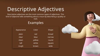 Brown 3D Gradient English Parts of Speech Adjective Educational ...