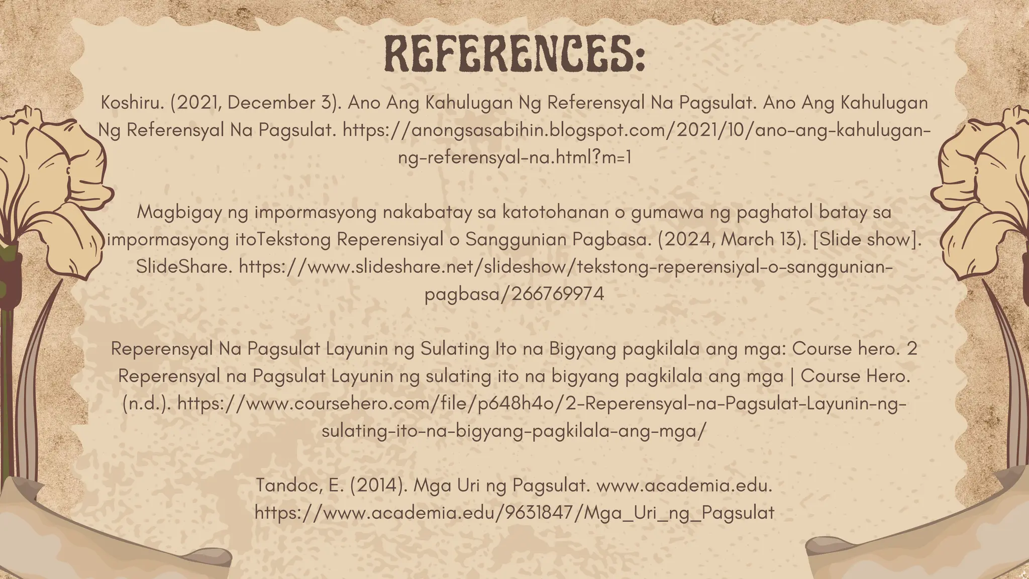 Reperensyal na pagsulat Brown and Beige Aesthetic Vintage Group Project Presentation.pdf