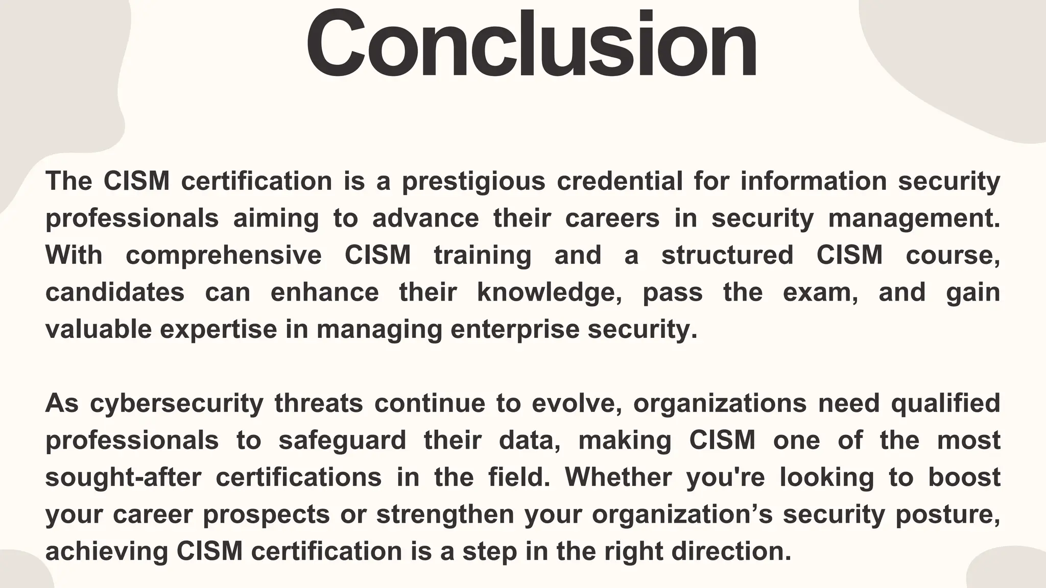 What is CISM ? A Comprehensive Guide | PDF