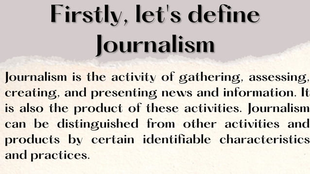 Principles of Journalism | PDF | Media Industry | Industries