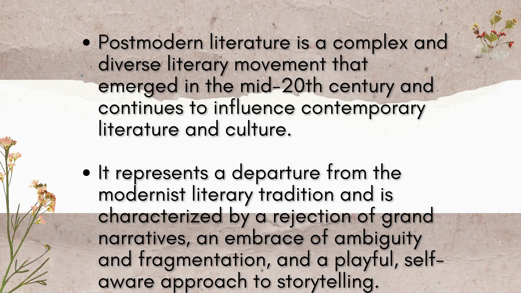 Post Modern Literature | PDF