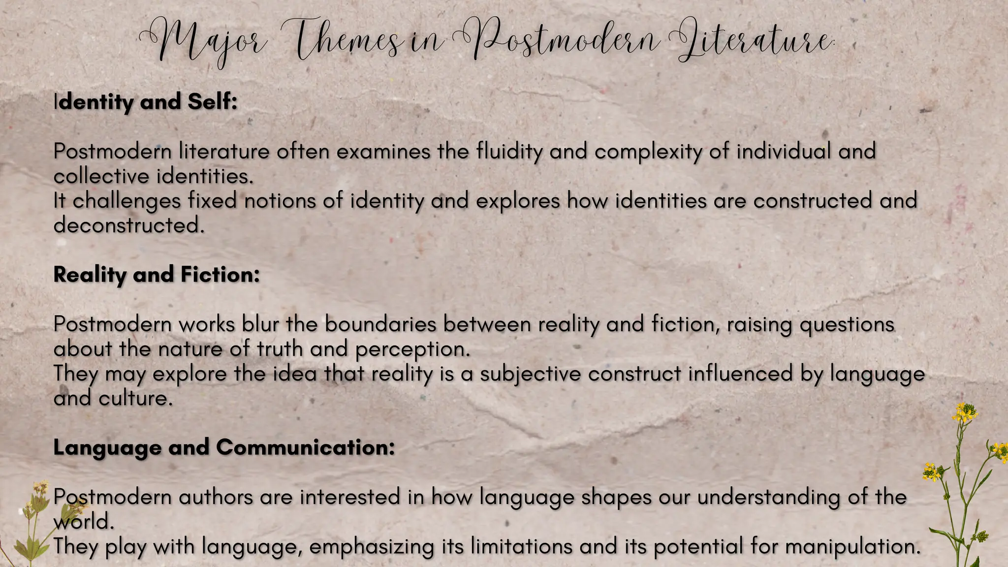 Post Modern Literature | PDF