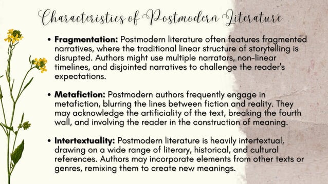 Post Modern Literature | PDF