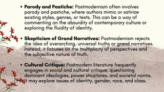 Post Modern Literature | PDF