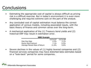 Estimating Cost of Capital in the Current Environment | PPT