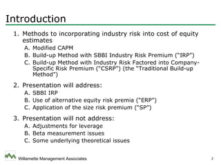 Cost Of Capital Estmation - Considering Industry Risk | PPT | Stocks ...