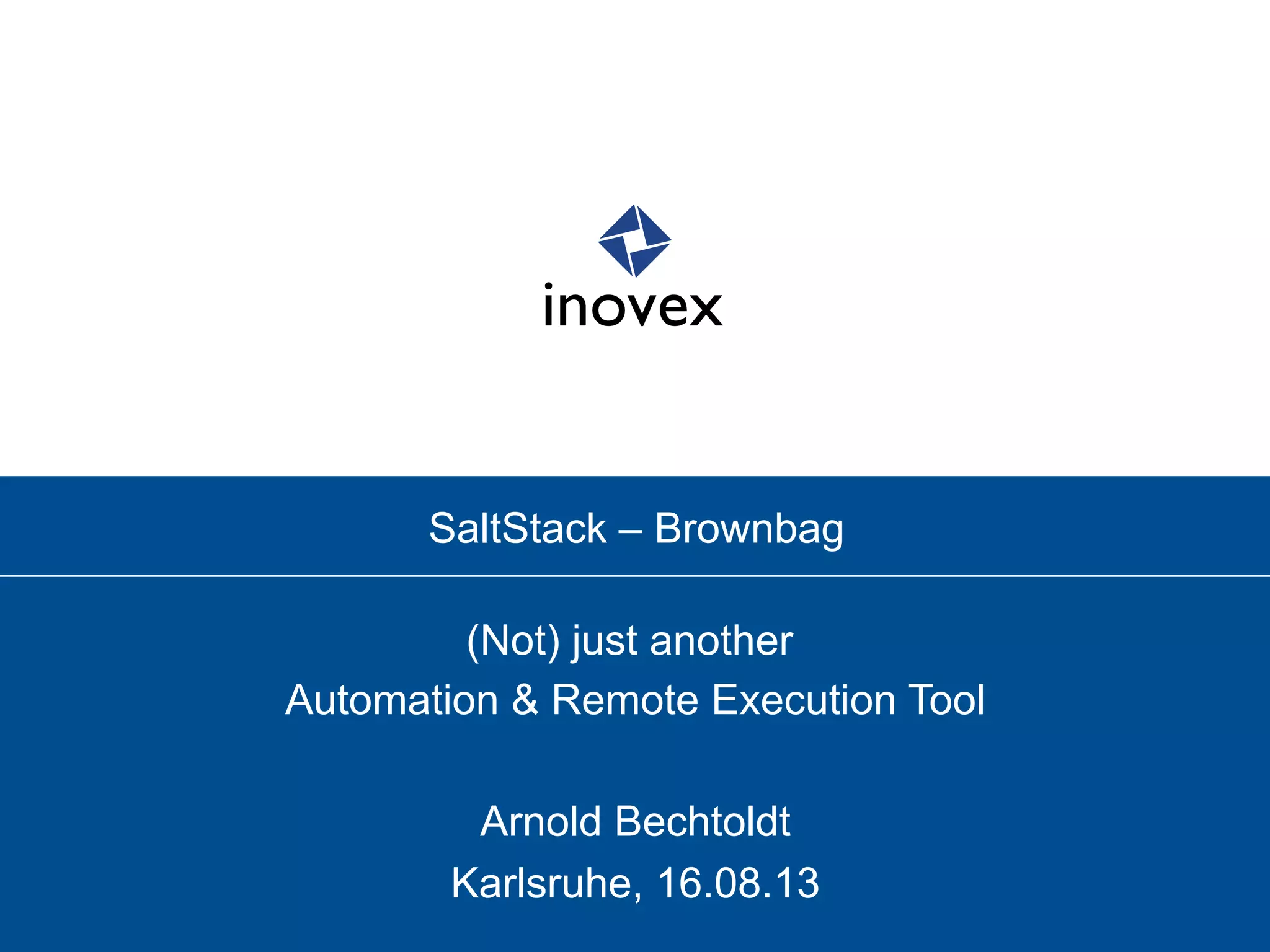 SaltStack – (Not) just another Automation & Remote Execution Tool | PDF | Operating Systems ...
