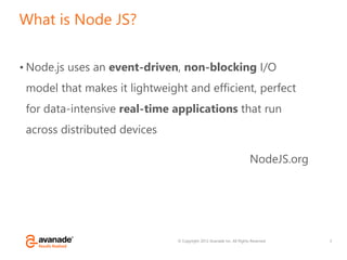 Brownbag on basics of node.js