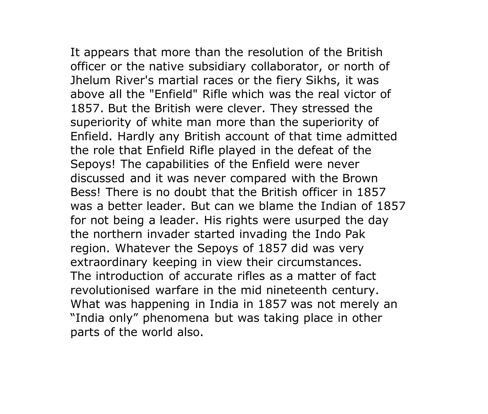 Brown bess and enfield rifle in 1857 myths and miconceptions of indian ...