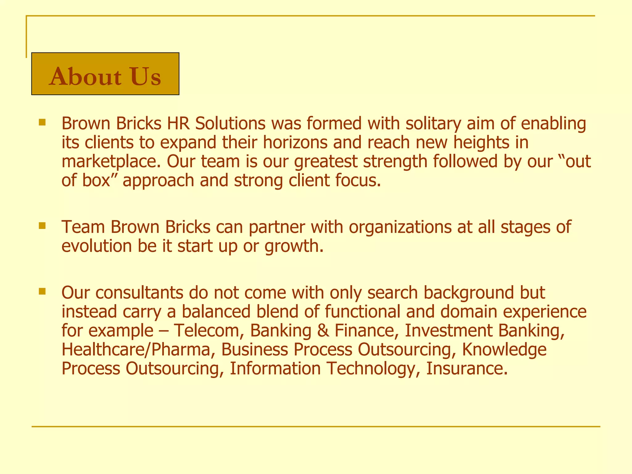 Brown Bricks Hr Solutions | PPT