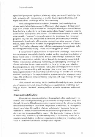 Brown duguid 1998 organizing knowledge | PDF