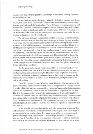 Brown duguid 1998 organizing knowledge | PDF