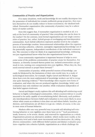 Brown duguid 1998 organizing knowledge | PDF