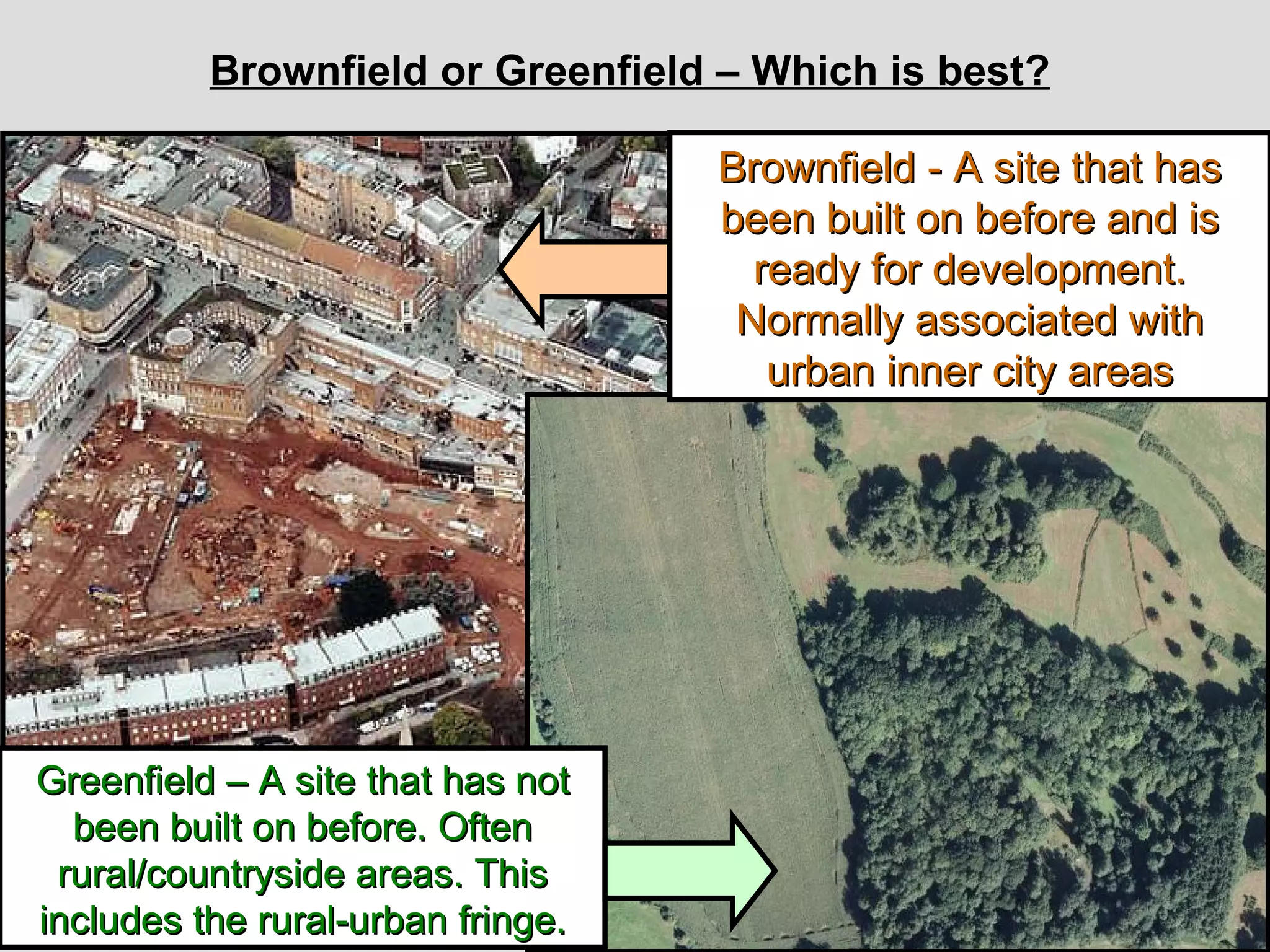 Brownfield + greenfield zones | PPT