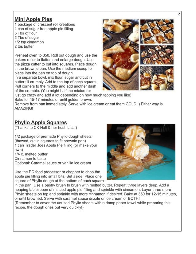 Pampered Chef Brownie pan-cookbook-Mindy's Menu | PDF | Cooking | Food ...