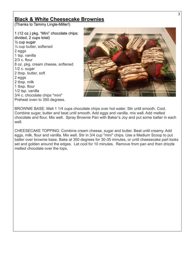 Pampered Chef Brownie pan-cookbook-Mindy's Menu | PDF | Cooking | Food ...