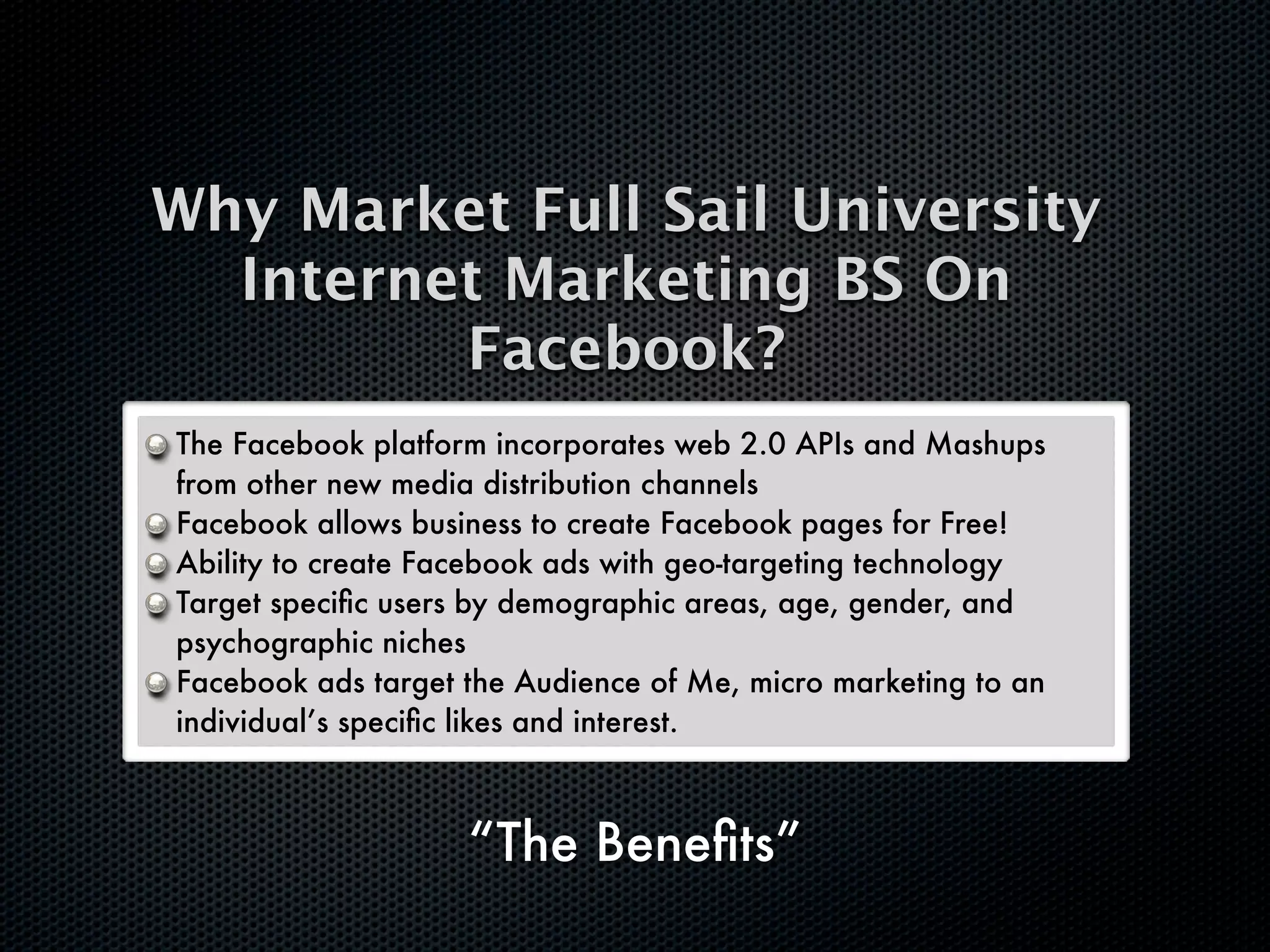 Facebook Marketing Plan | PPT