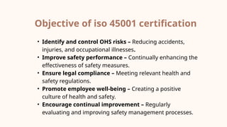 Achieving a Safer and Healthier Workplace with ISO 45001 certification ...