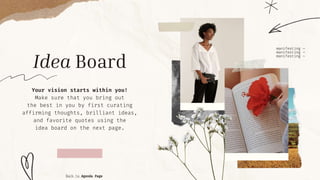 Brown Pink Yellow Lifestyle Vision Board Modern Scrapbook Whiteboard ...