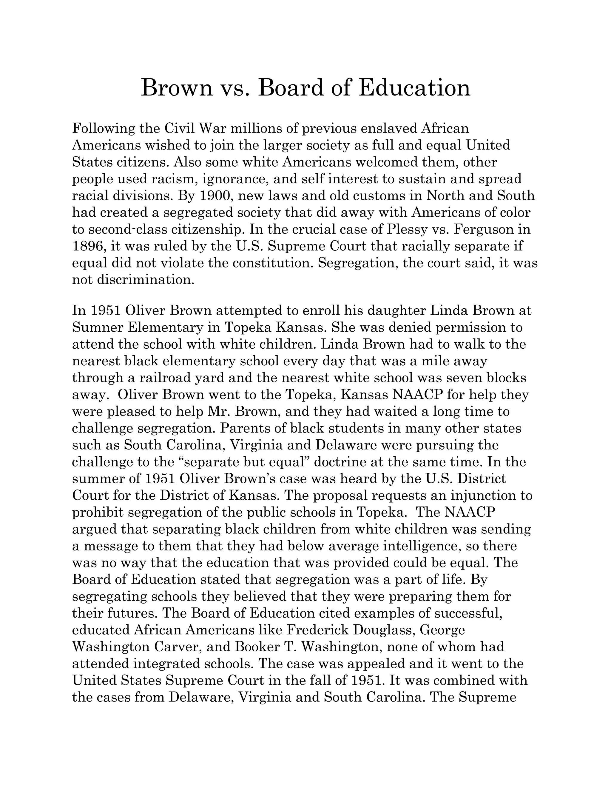 Brown v. board of education | PDF