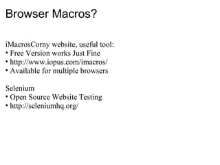 Browser Automation | PPT | Browsers | Computer Software and Applications