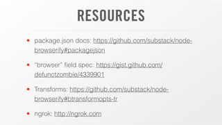 Designing Modules for the Browser and Node with Browserify | PPT