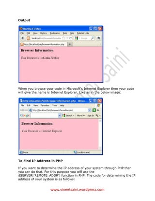 Browser information in PHP | PDF