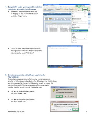 SAP and Browser settings- Support | PDF