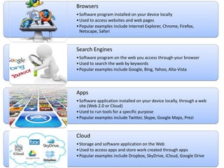 Browsers, search engines, and apps | PPT