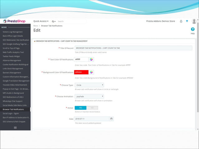 PrestaShop Browser Tab Notifications Cart Count in Tab | PPT