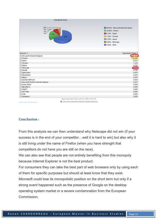 Browser Wars Internet Explorer versus Netscape | PDF