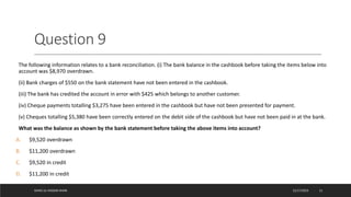 Bank reconciliation statement practice at basic level | PPTX