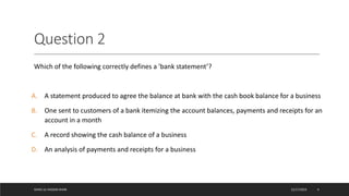 Bank reconciliation statement practice at basic level | PPTX