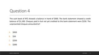Bank reconciliation statement practice at basic level | PPTX