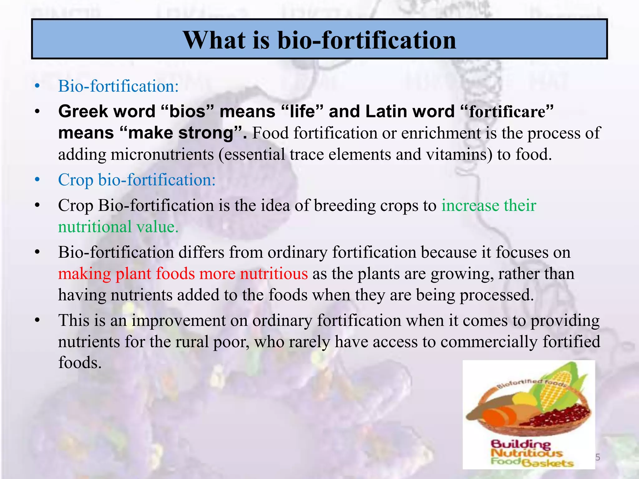 Bio fortification through Genetic Engineering | PPTX