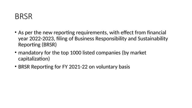 Business Responsibility and Sustainability Reporting | PPTX | Business ...