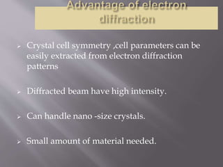 Difference b/w electron, neutron and X-ray diffraction and advantages ...
