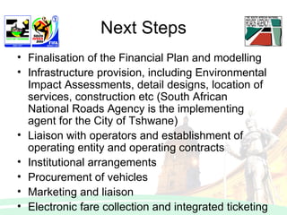 Bus Rapid Transit Project: City of Tshwane | PPT