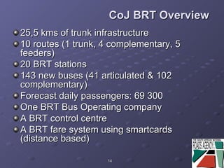 Bus Rapid Transit (BRT) in Gauteng, S.A. | PPT