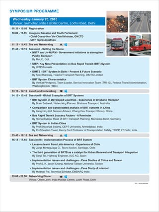 Symposium on Public Transportation in Indian Cities with special focus on BRT System | PDF
