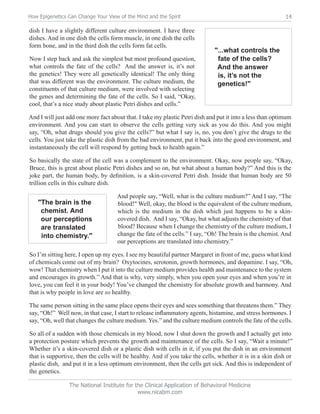 Bruce lipton epigenetics | PDF