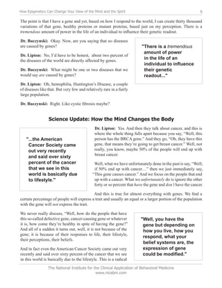 Bruce lipton epigenetics | PDF