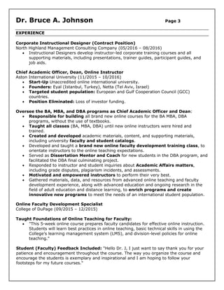 Dr Bruce A Johnson CV | PDF