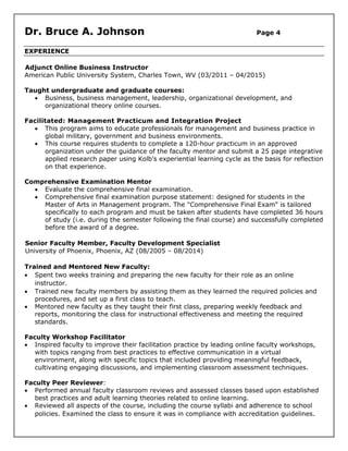 Dr Bruce A Johnson CV | PDF