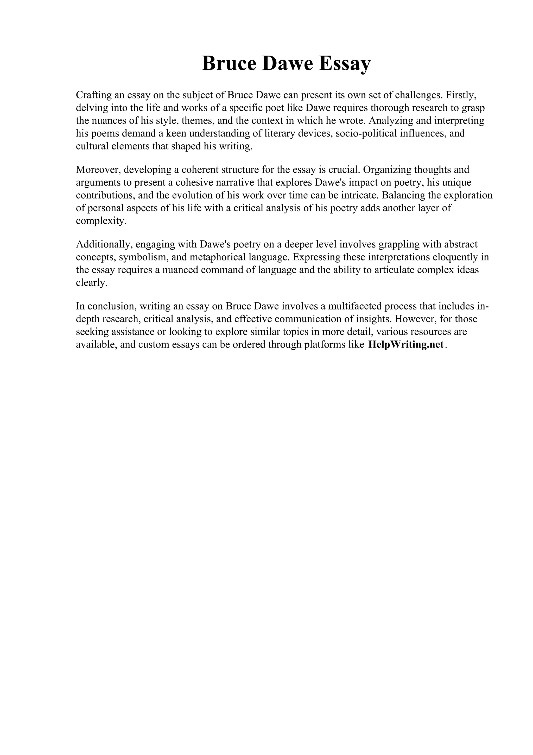 Bruce Dawe Essay | PDF